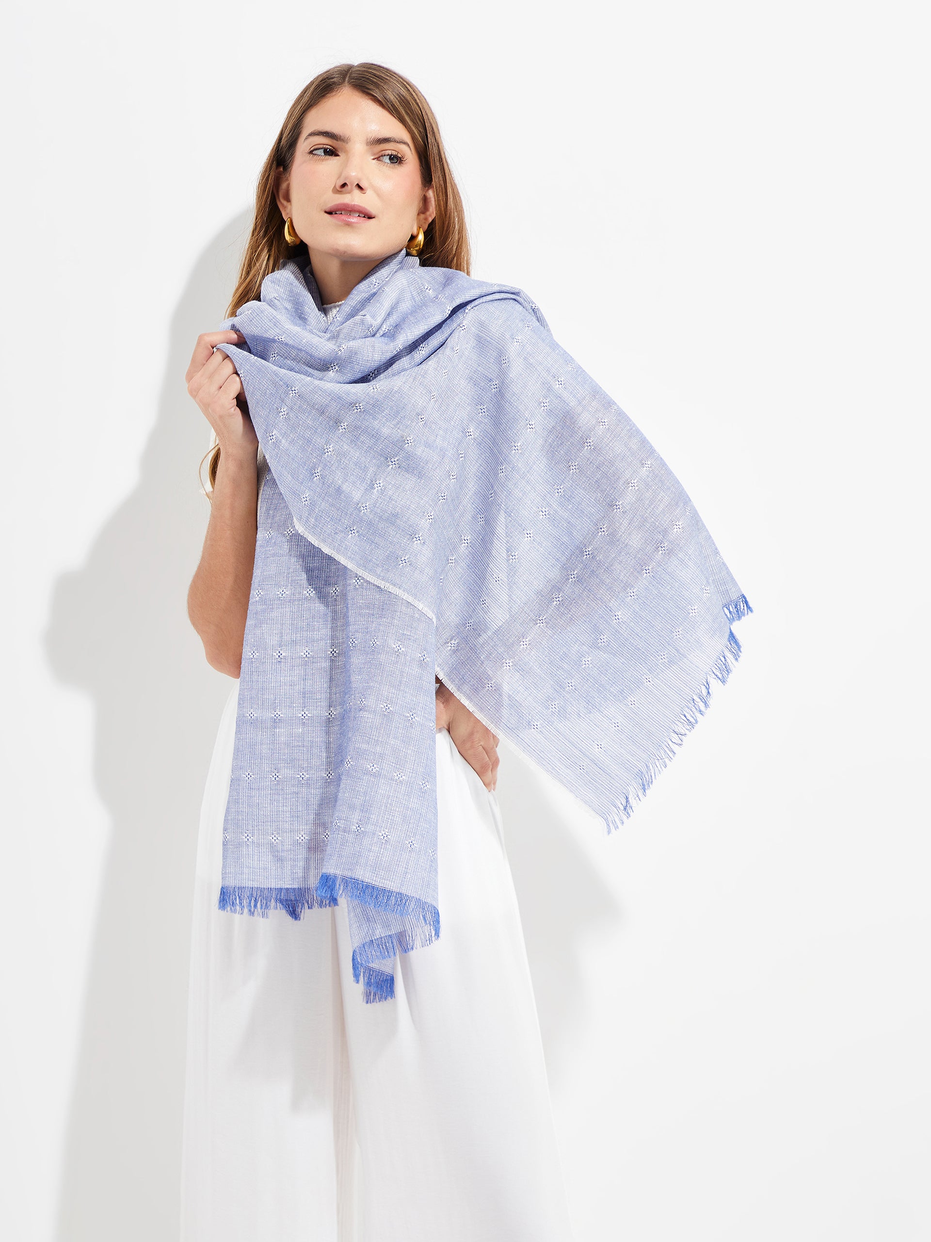 Estola Yvory De Lino Color Azul