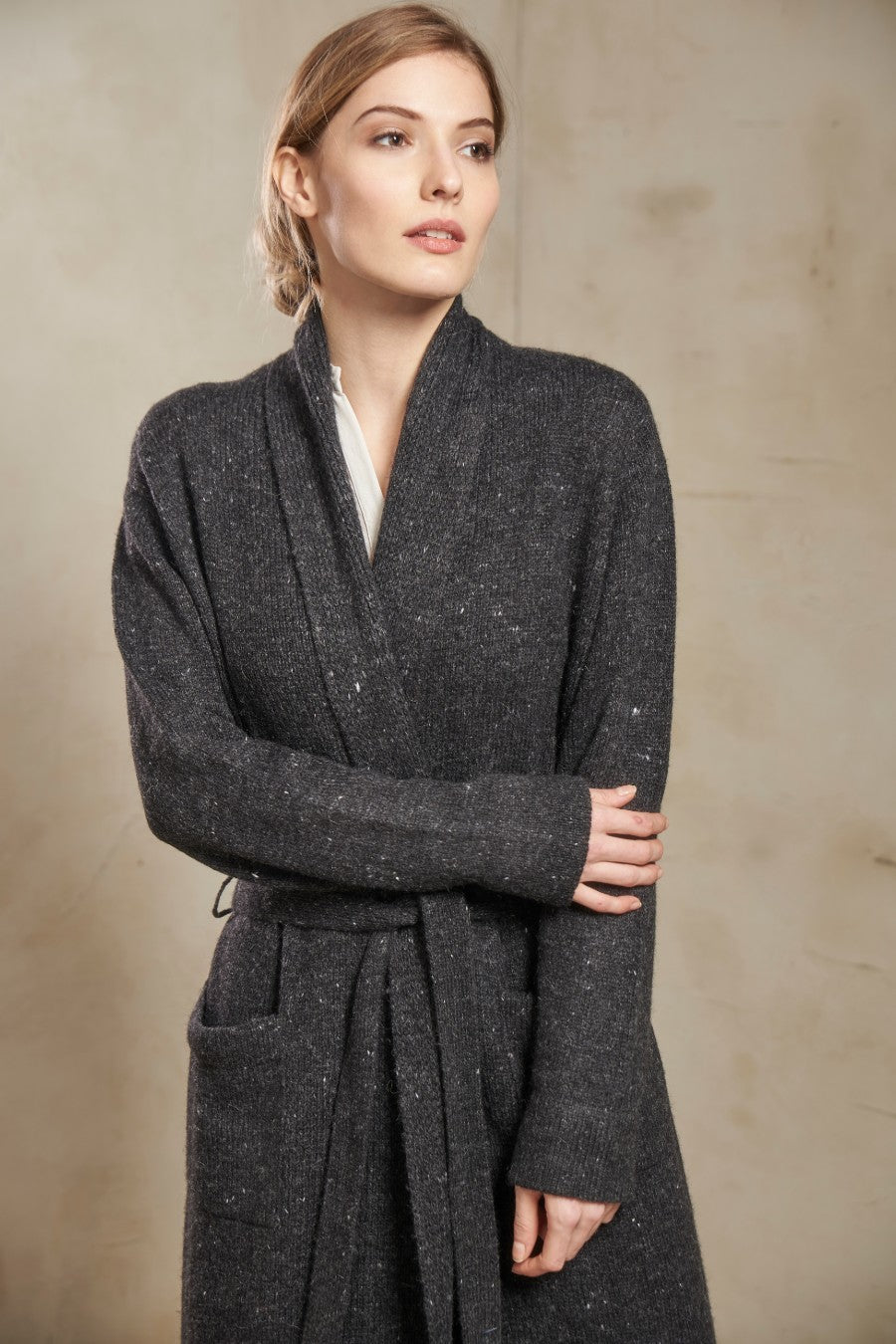 GRAY ROYAL ALPACA & WOOL RENOIR ROBE