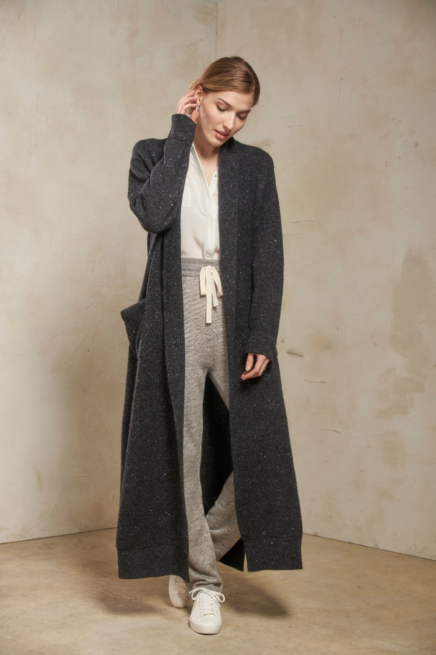 GRAY ROYAL ALPACA & WOOL RENOIR ROBE