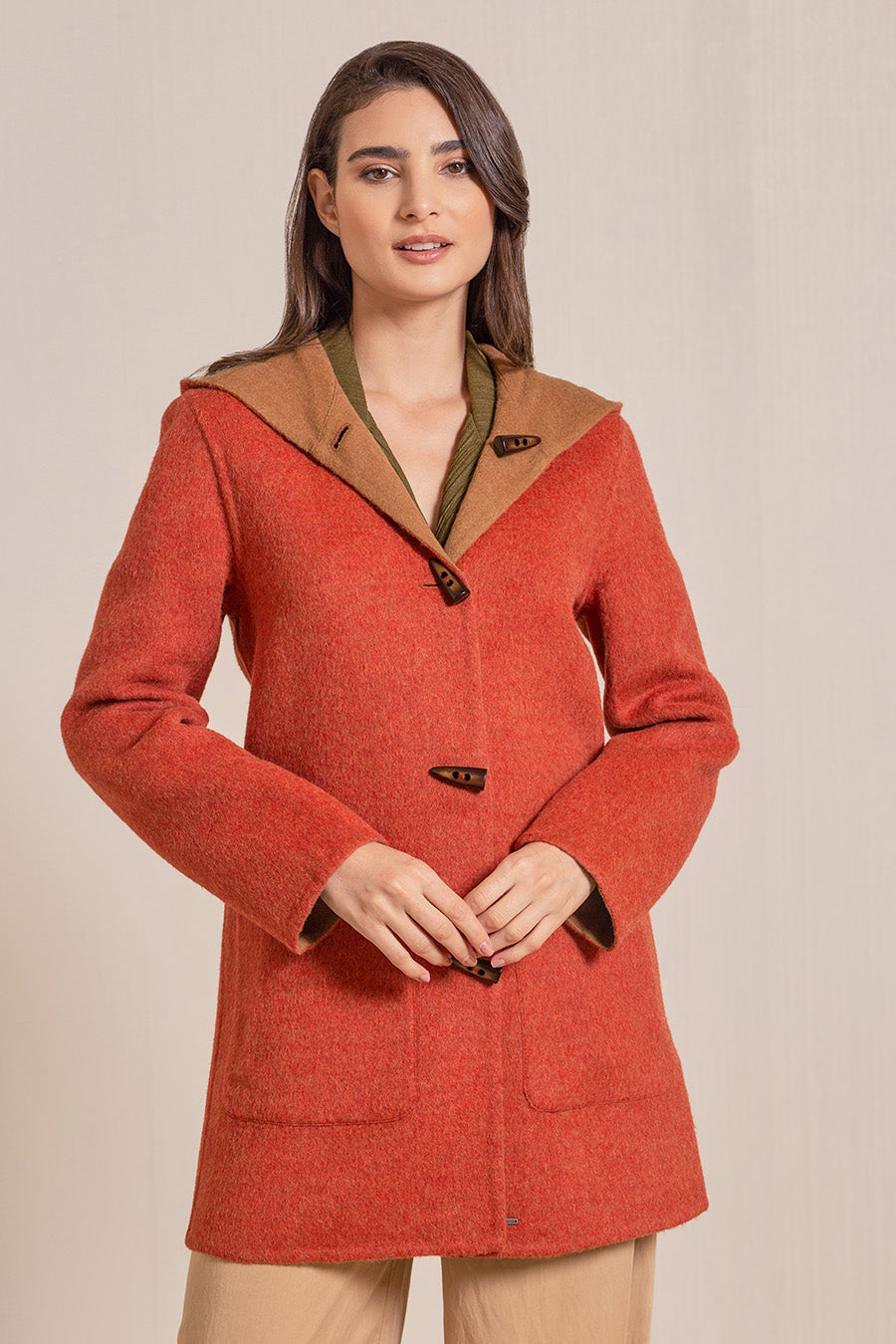 Abrigo Anastasia De Baby Alpaca & Lana Color Secoya&Vicuna