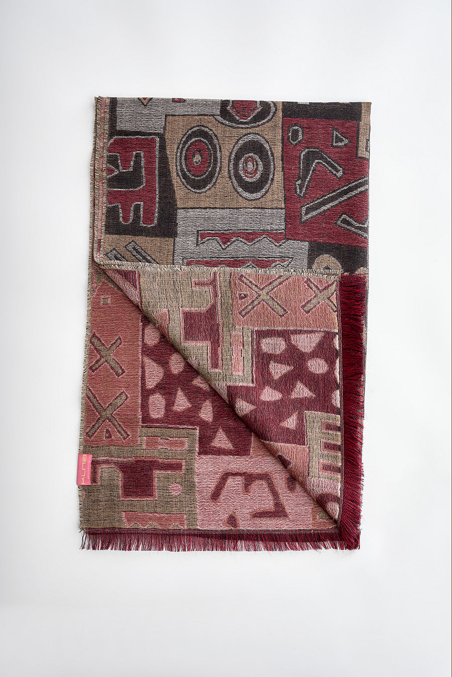 Estola Wes De Baby Alpaca Color Rojo&Camel