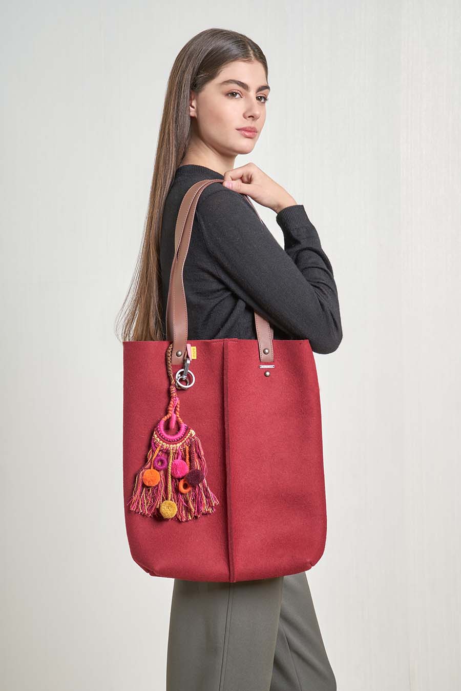 Cartera Raisin De Alpaca & Lana Color Rubi
